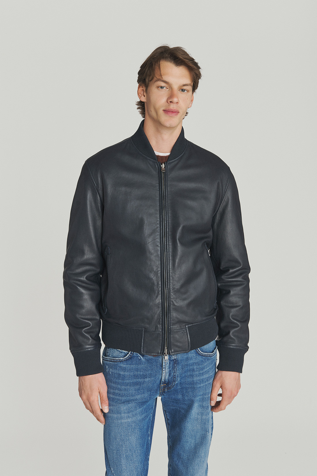 Bomber Reversibile In Pelle E Nylon